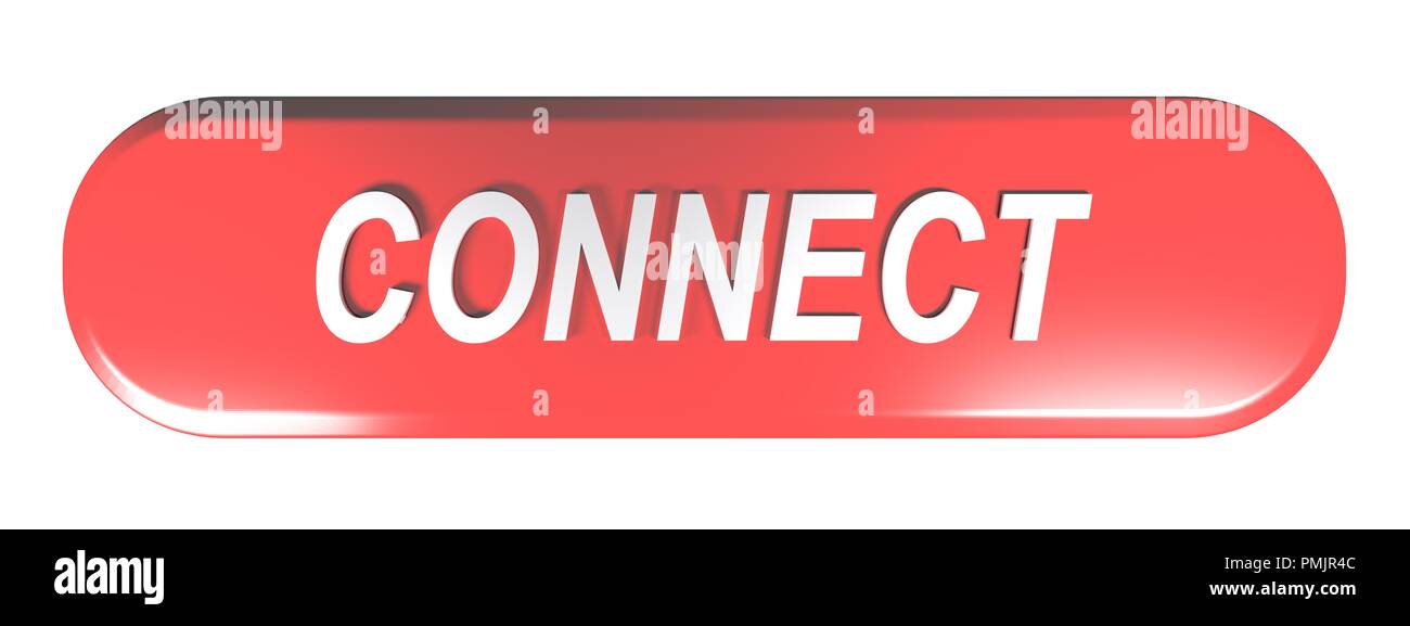 Red rounded rectangle push button CONNECT - 3D rendering Stock Photo ...