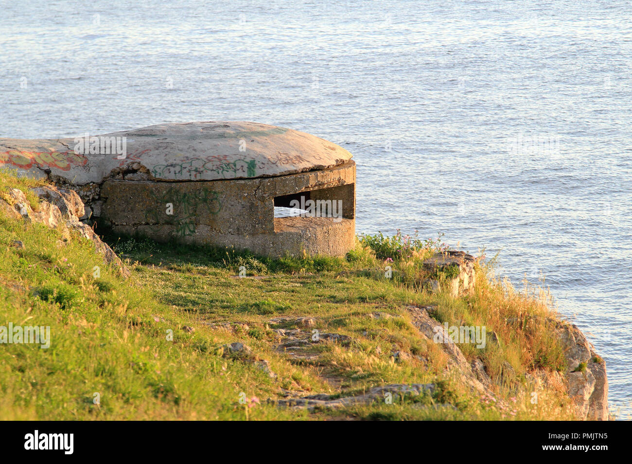 Concrete Bunker From Cold War Era With Sea View Stock Photo - Alamy