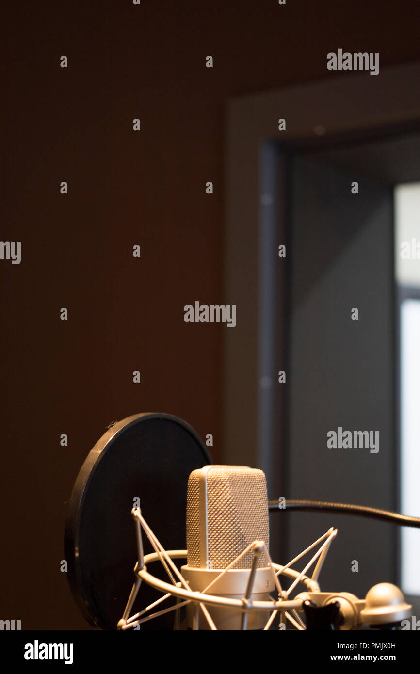 Recording audio studio microphone to record audio of voice, singing and ...