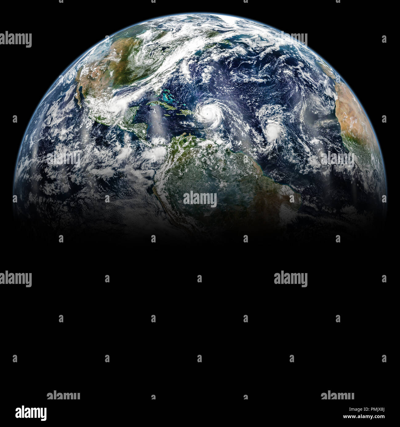 Three hurricanes satellite image hi-res stock photography and images ...