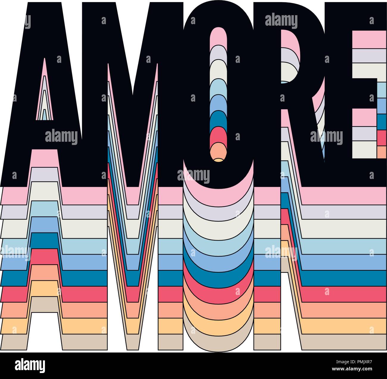 slogan AMORE phrase graphic vector Print Fashion lettering calligraphy ...