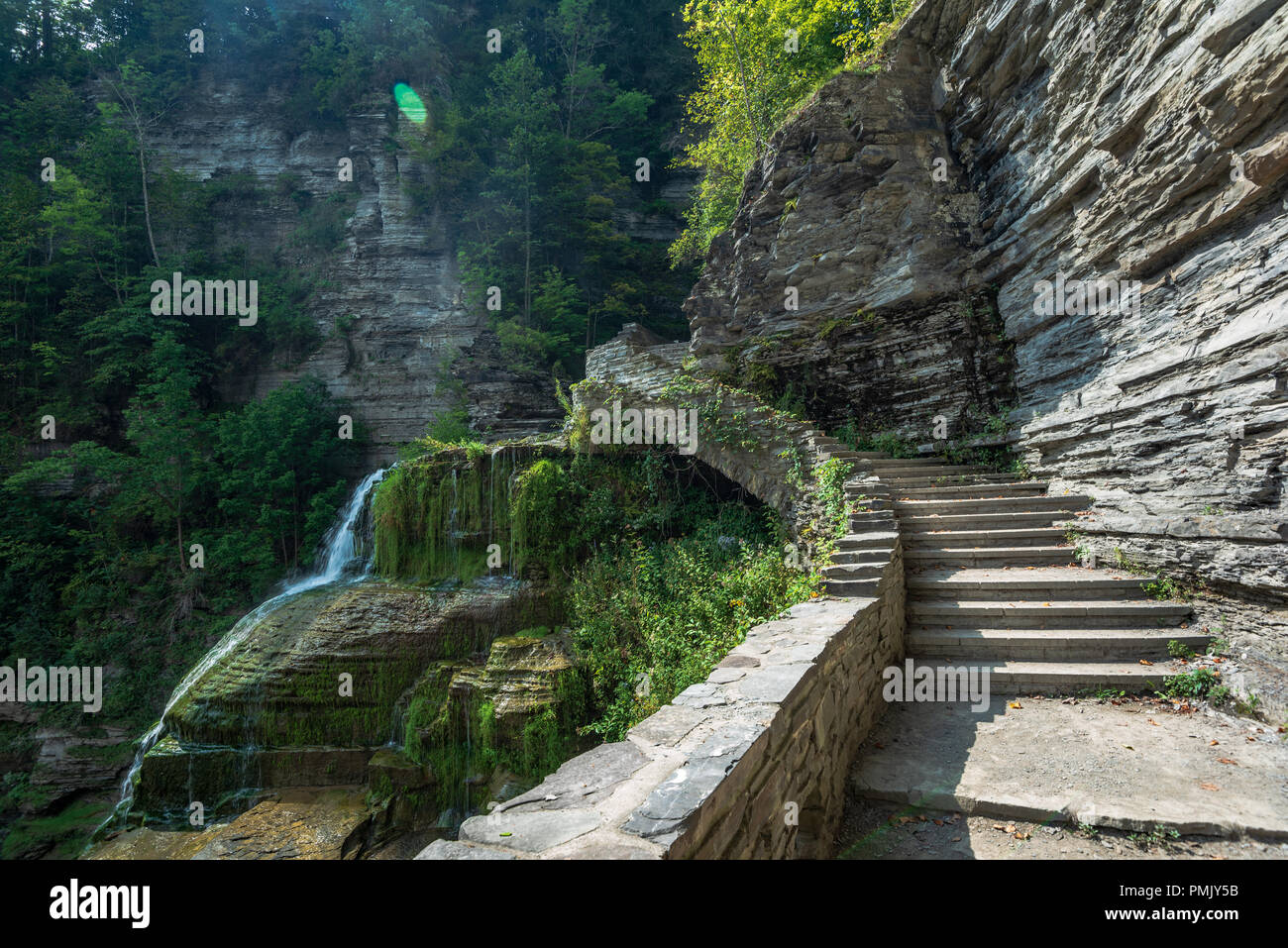 Robert H. Treman State Park: Lucifer Falls, a 115-foot-tall (35 m ...