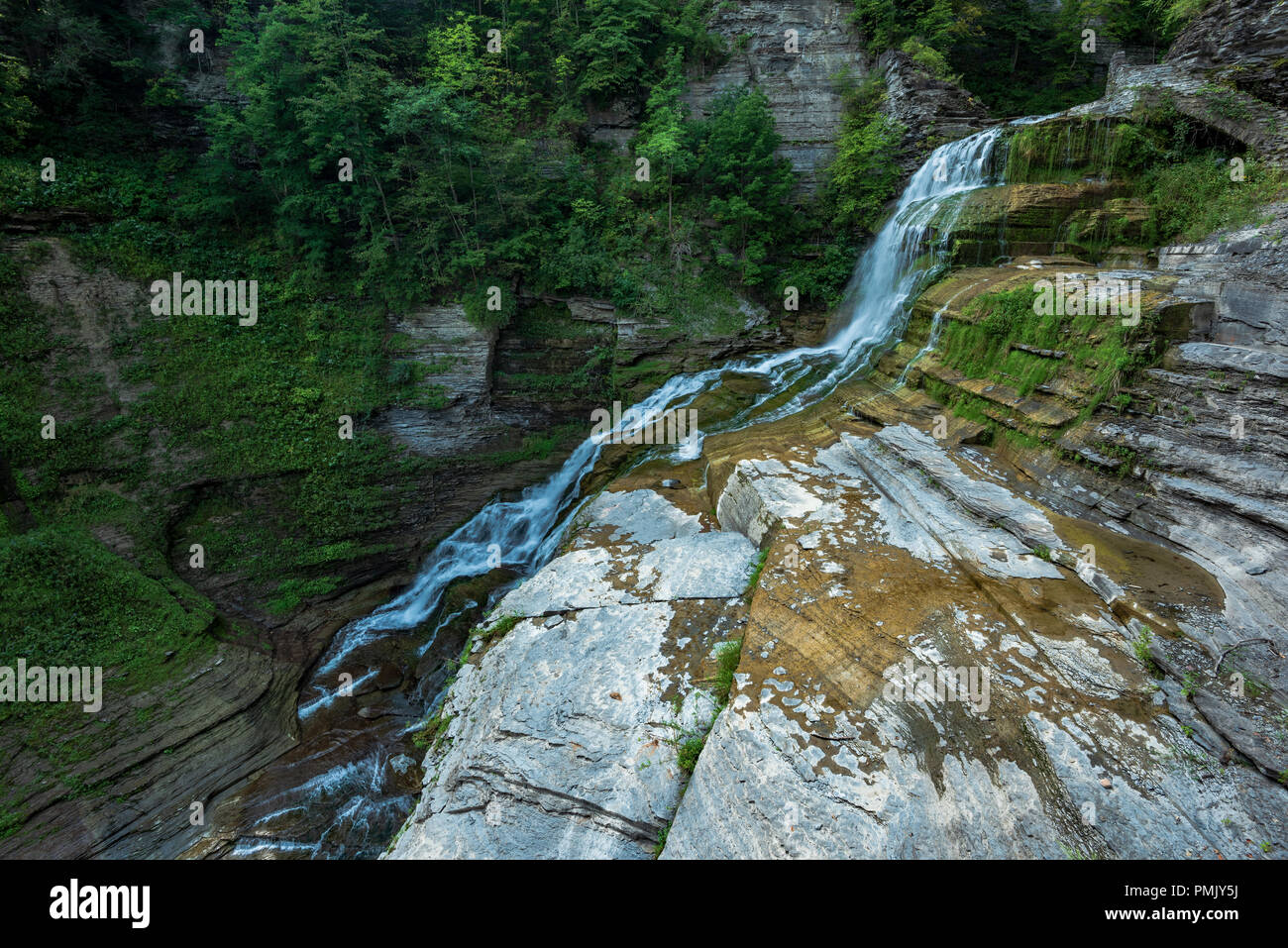 Robert H. Treman State Park: Lucifer Falls, a 115-foot-tall (35 m ...