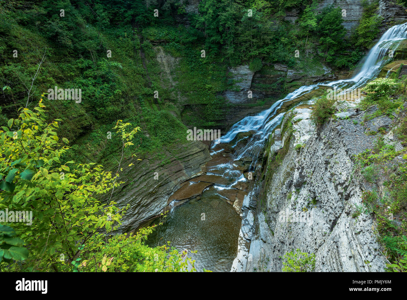 Robert H. Treman State Park: Lucifer Falls, a 115-foot-tall (35 m ...