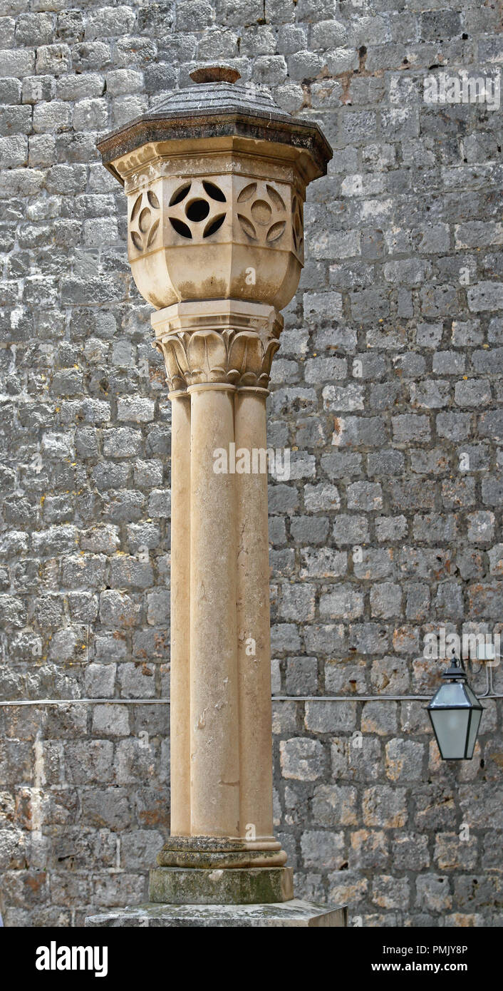 Very Old Medieval Style Pillar in Dubrovnik Stock Photo - Alamy