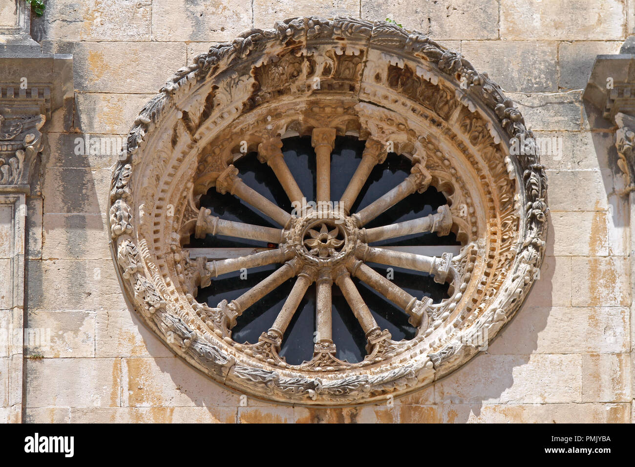 Medieval Round Rose Window in Dubrovnik Croatia Stock Photo - Alamy