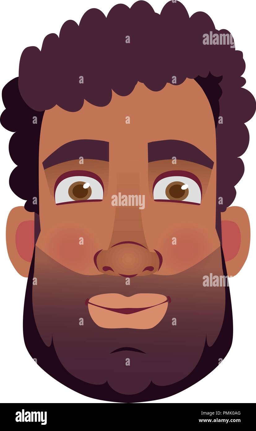 African american man icon. Face of African man vector illustrations ...