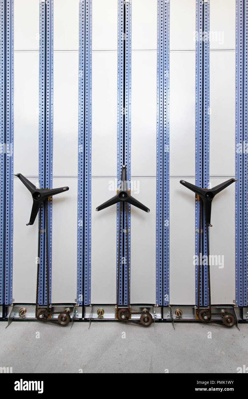 Automated shelving system with mobile cabinet for documents Stock Photo ...