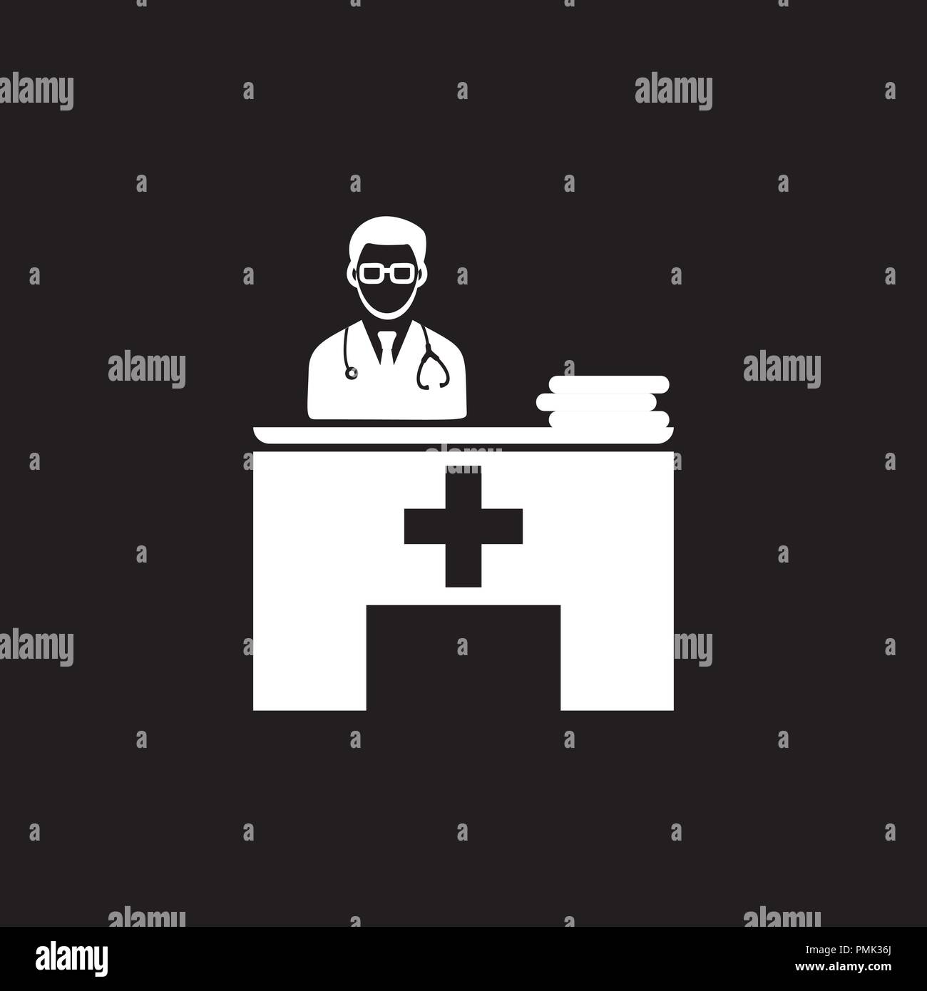 Doctor Checkup Chamber Icons White Stock Vector Image And Art Alamy