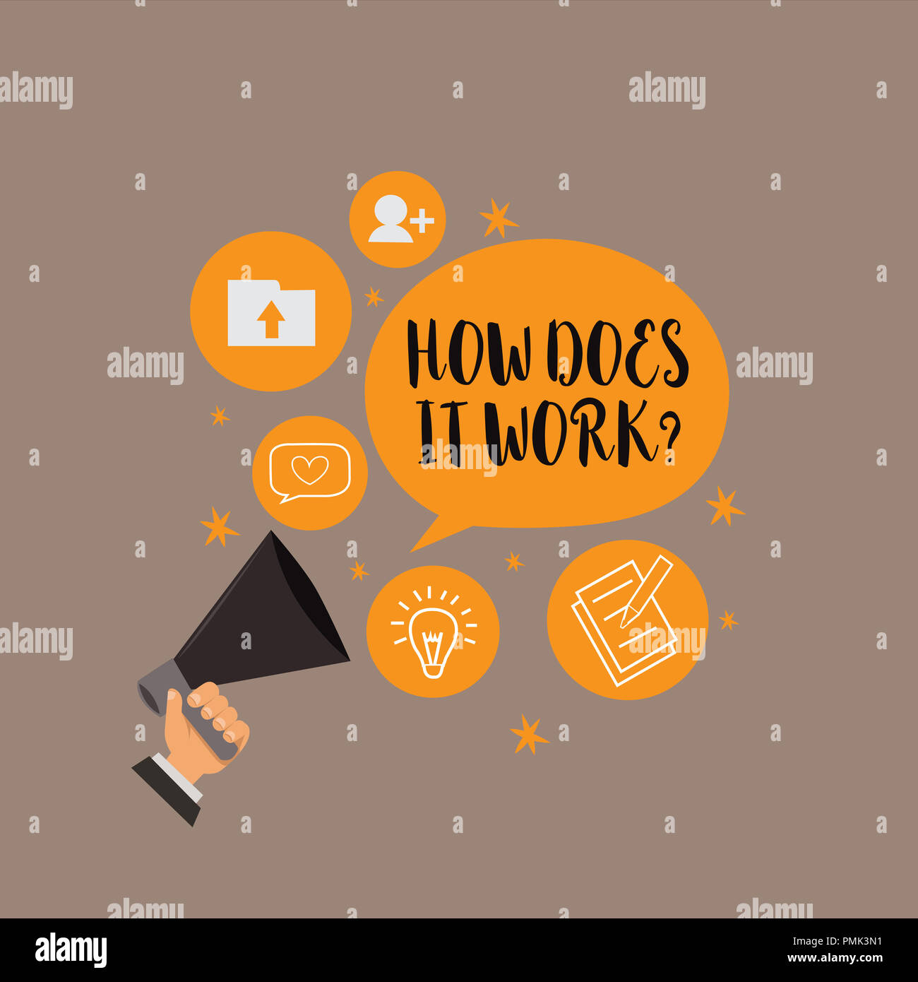 Writing note showing How Does It Work question. Business photo ...