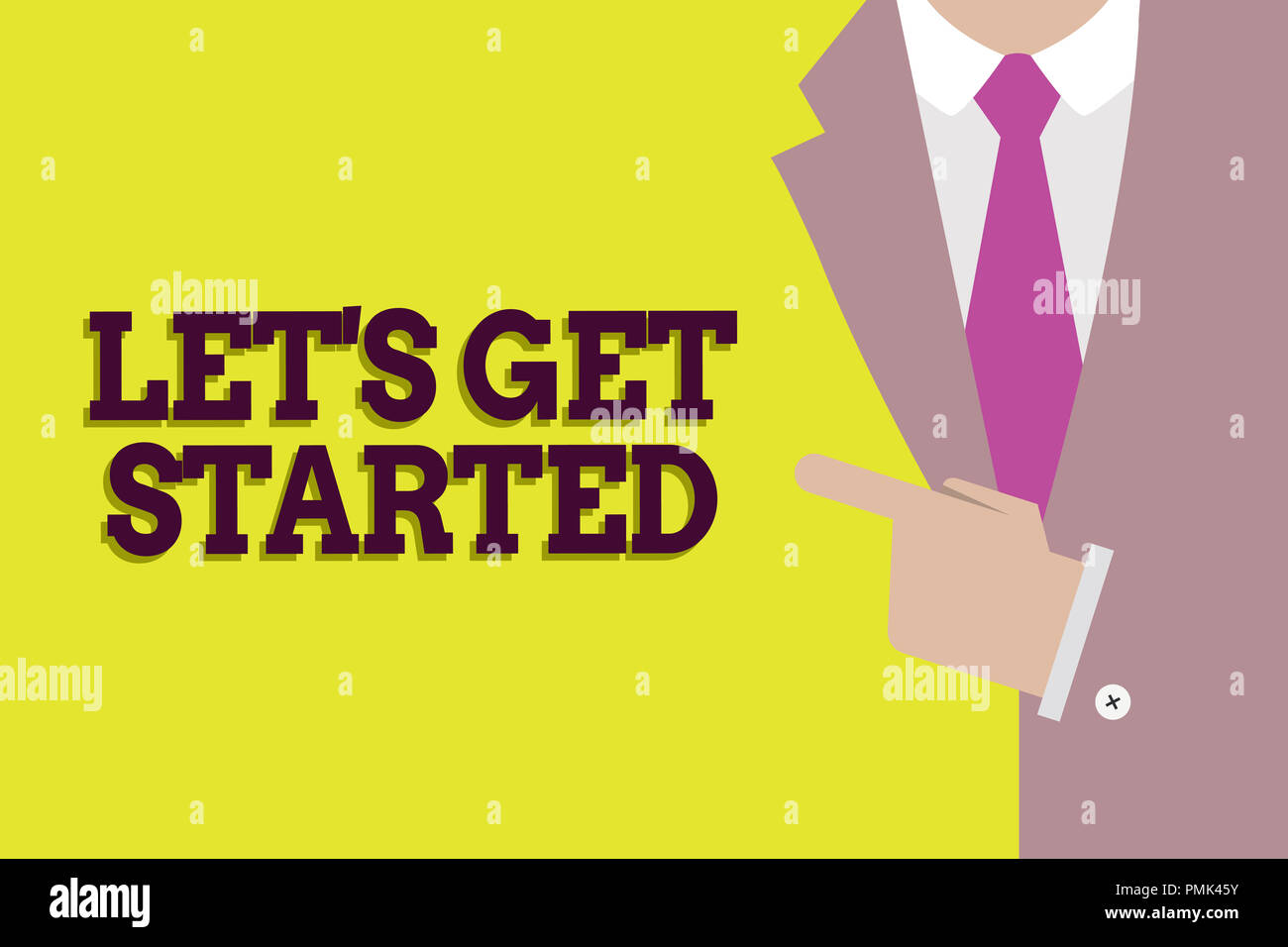 Handwriting text Let s is Get Started. Concept meaning To begin doing ...