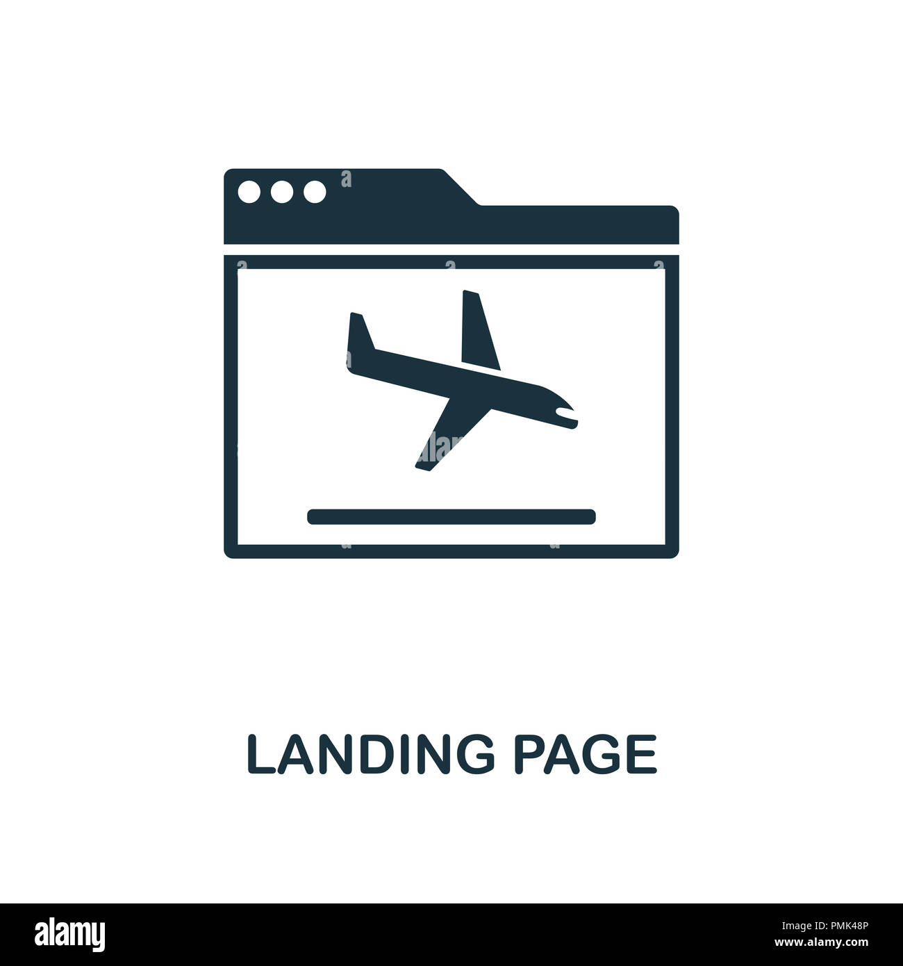 Landing Page icon. Monochrome style design from smm collection. UI ...