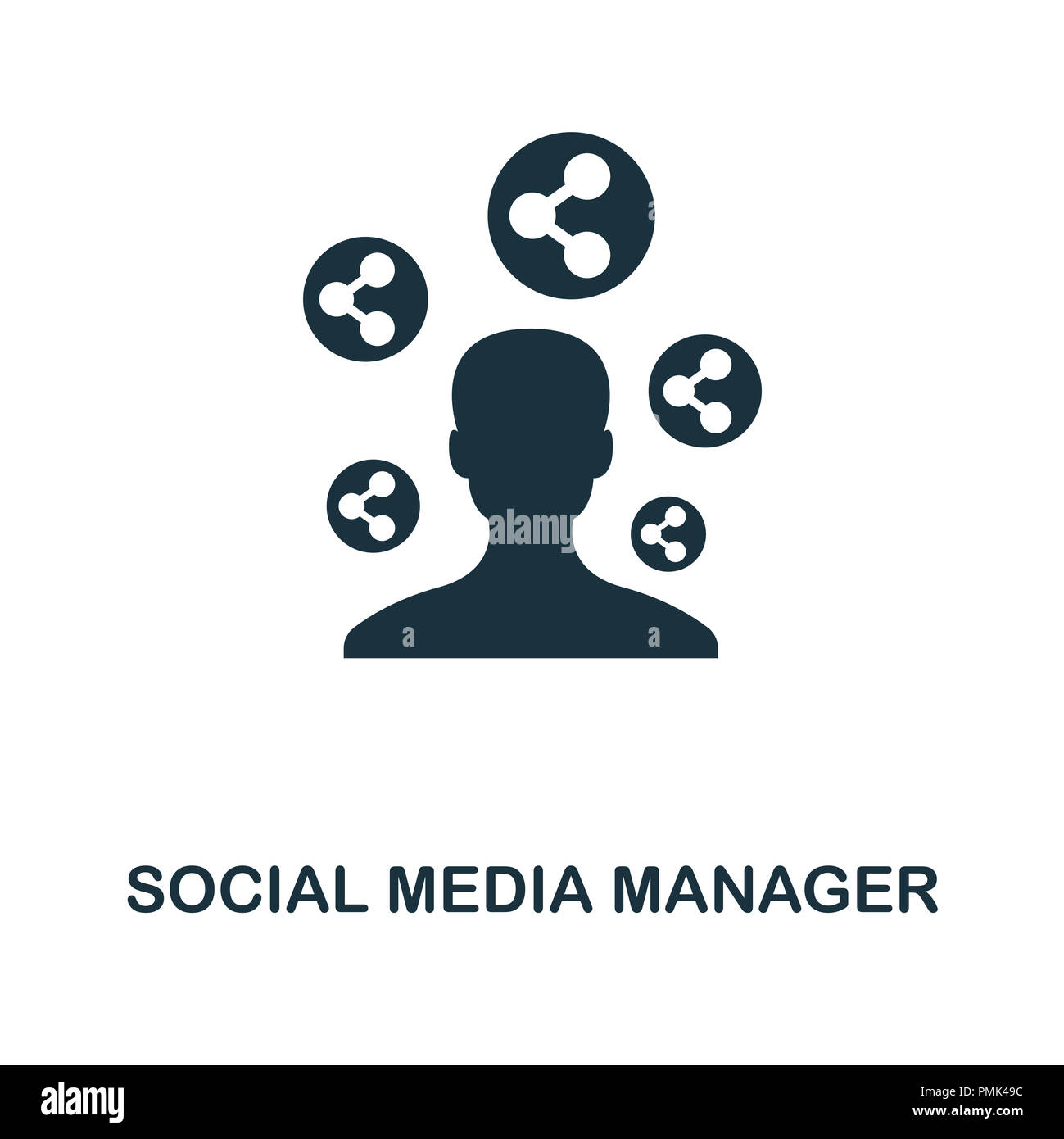 Social Media Manager icon. Monochrome style design from smm collection ...
