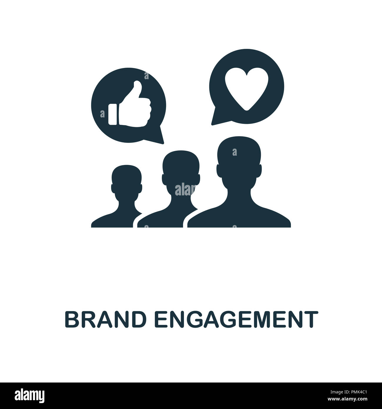 Brand Engagement icon. Monochrome style design from smm collection. UI ...