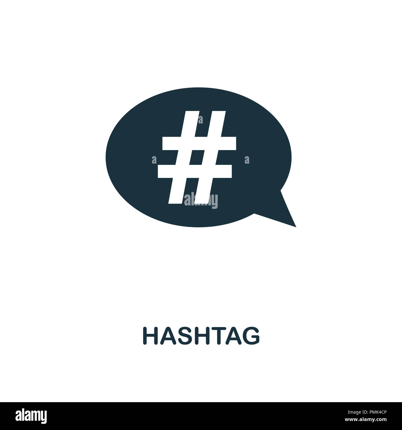 Hashtag icon. Monochrome style design from smm collection. UI. Pixel ...