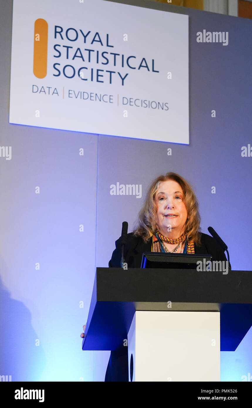 Deborah Mayo, a philosopher at Virginia Tech, speaking at the 2018 ...