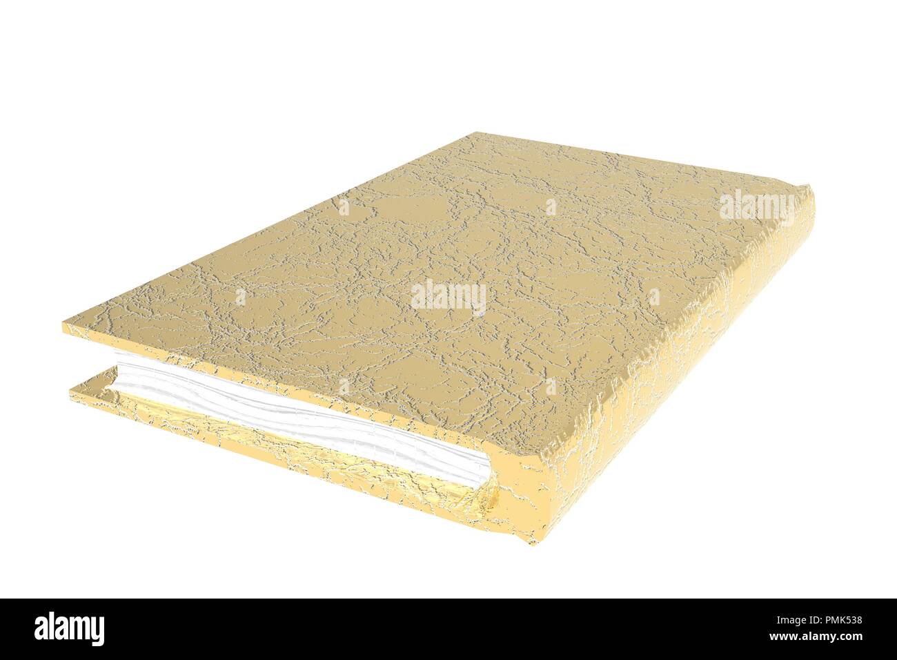 Old golden book 3D rendering Isolated on a white background Stock Photo ...