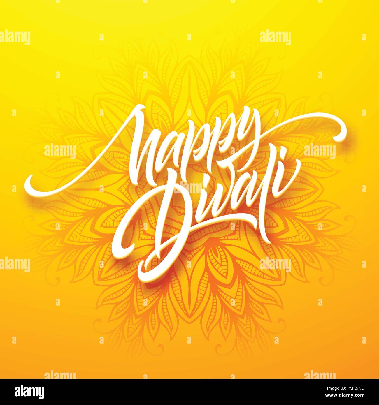 Happy Diwali traditional Indian festival greeting lettering. Vector ...