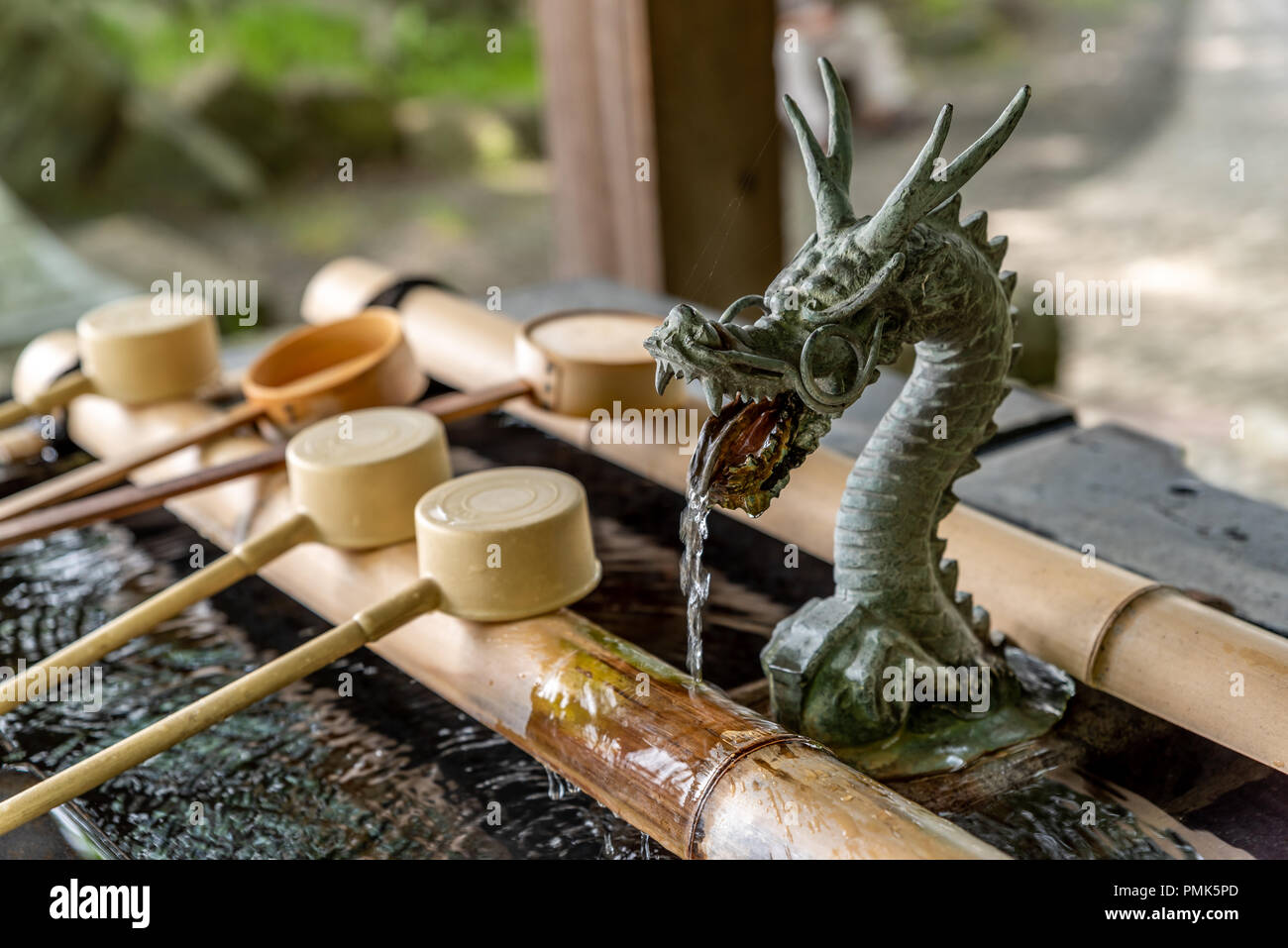 Japanese temple hand wash close up Stock Photo - Alamy