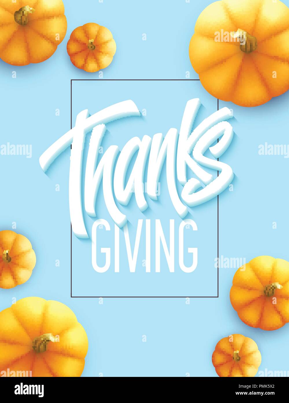 Happy Thanksgiving greeting card. Holiday calligraphy lettering ...