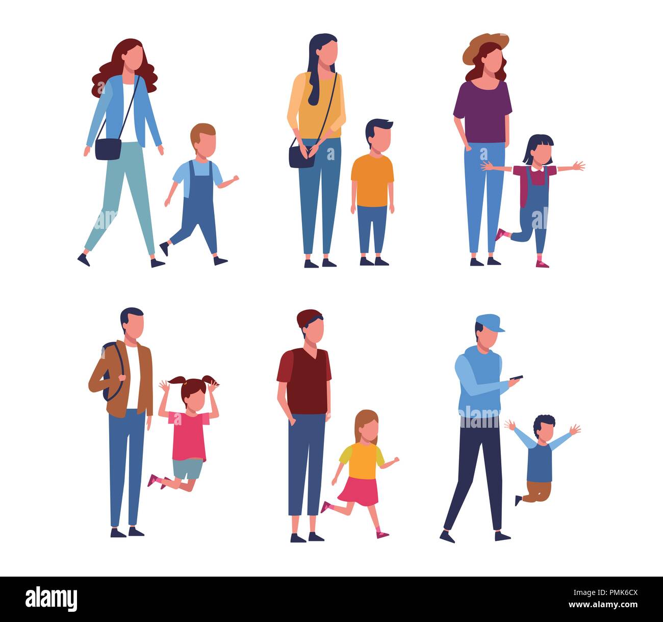 Set of parents and kids Stock Vector Image & Art - Alamy
