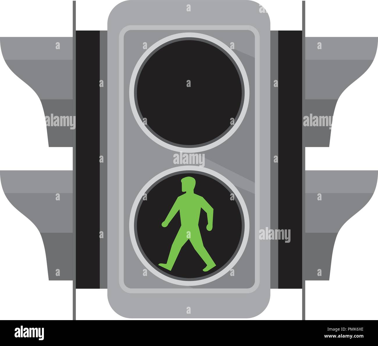 Retro style illustration of a traffic signal light with green man ... Retro style illustration of a traffic signal light with green man ...