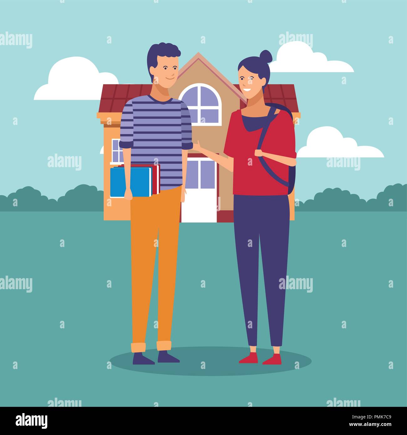 High school student friends Stock Vector Images - Alamy