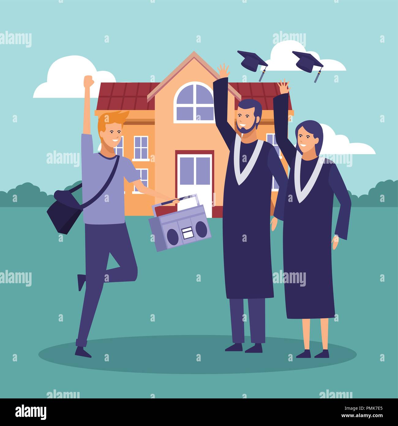 Students graduation cartoons Stock Vector Image & Art - Alamy