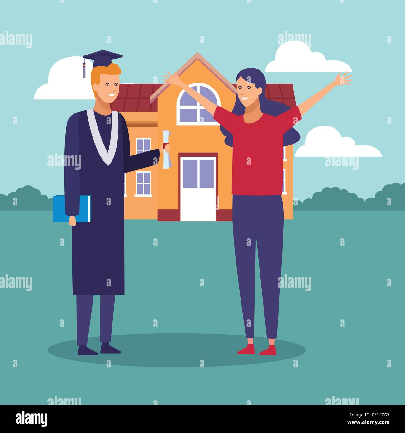 Student graduation cartoons Stock Vector Image & Art - Alamy