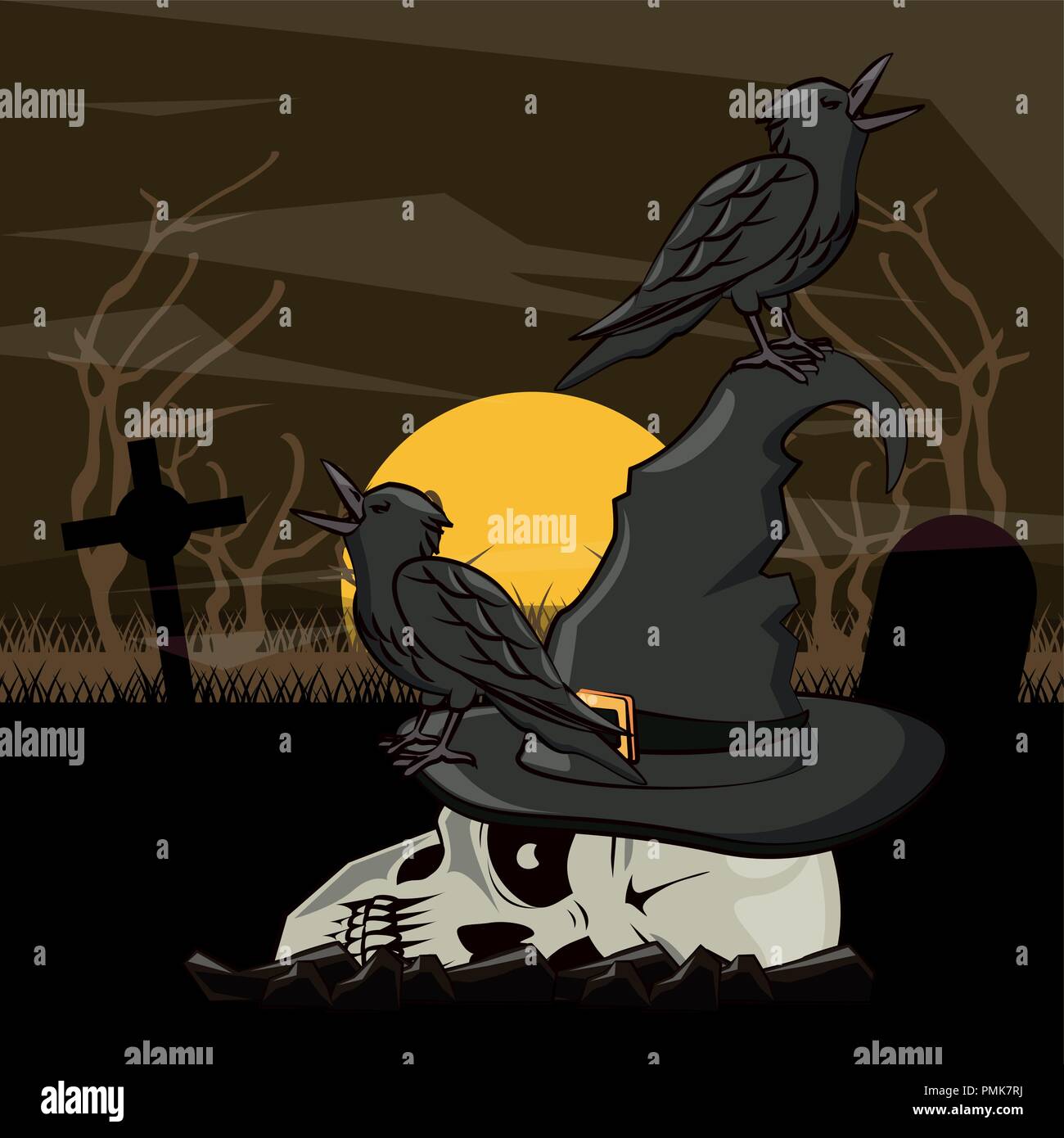 Halloween scary cartoons Stock Vector Image & Art - Alamy