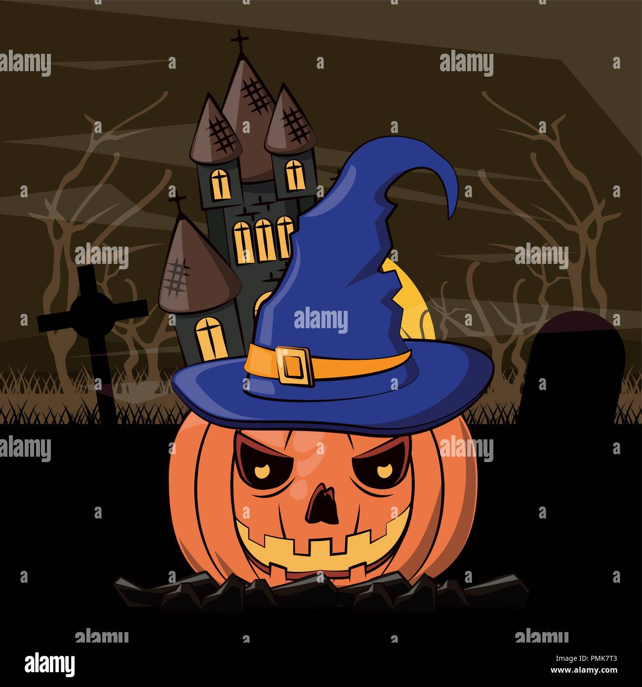 Halloween scary cartoons Stock Vector Image & Art - Alamy