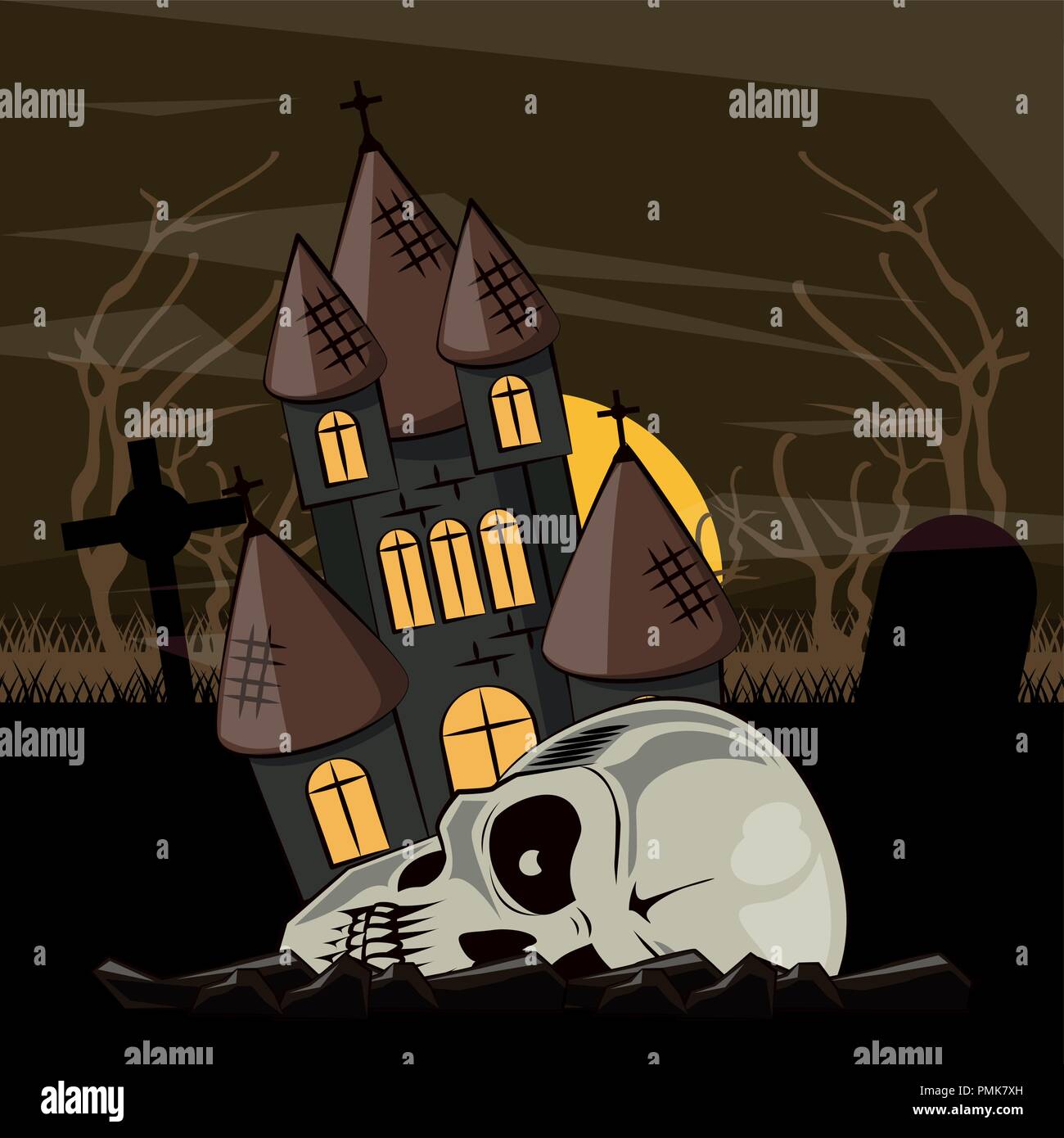 Halloween scary cartoons Stock Vector Image & Art - Alamy