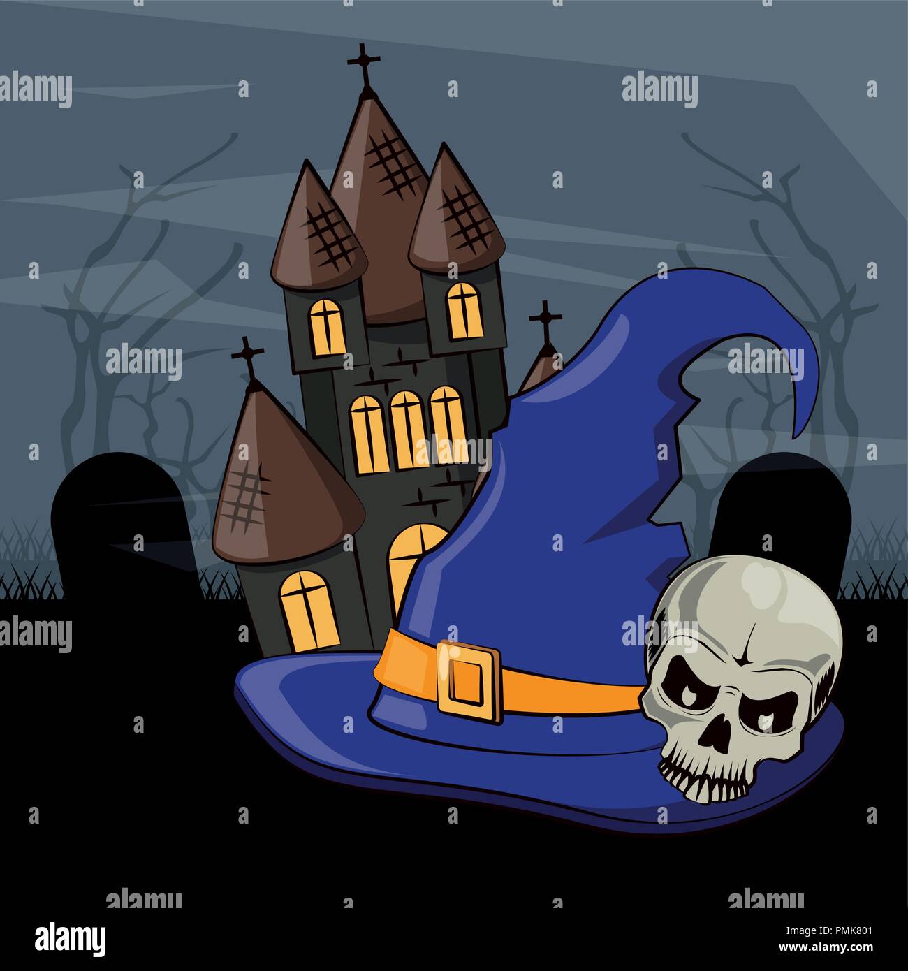 Halloween scary cartoons Stock Vector Image & Art - Alamy