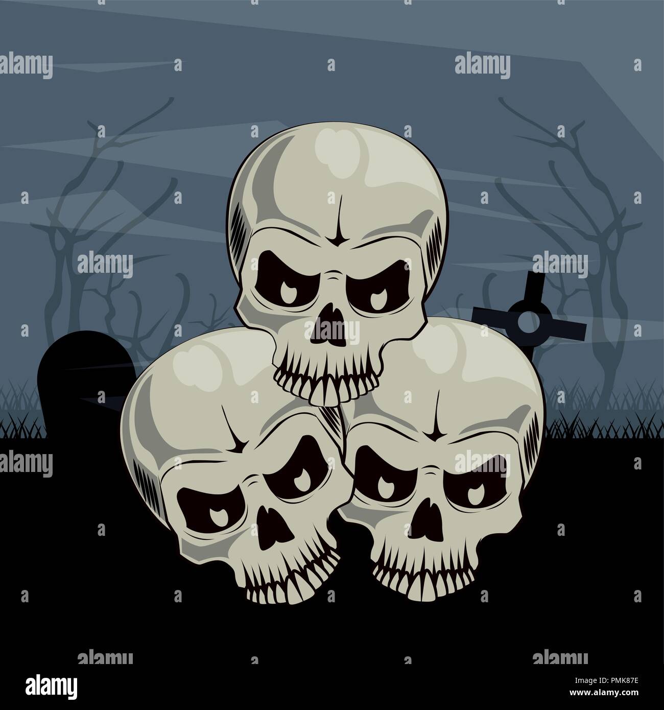 Halloween scary cartoons Stock Vector Image & Art - Alamy