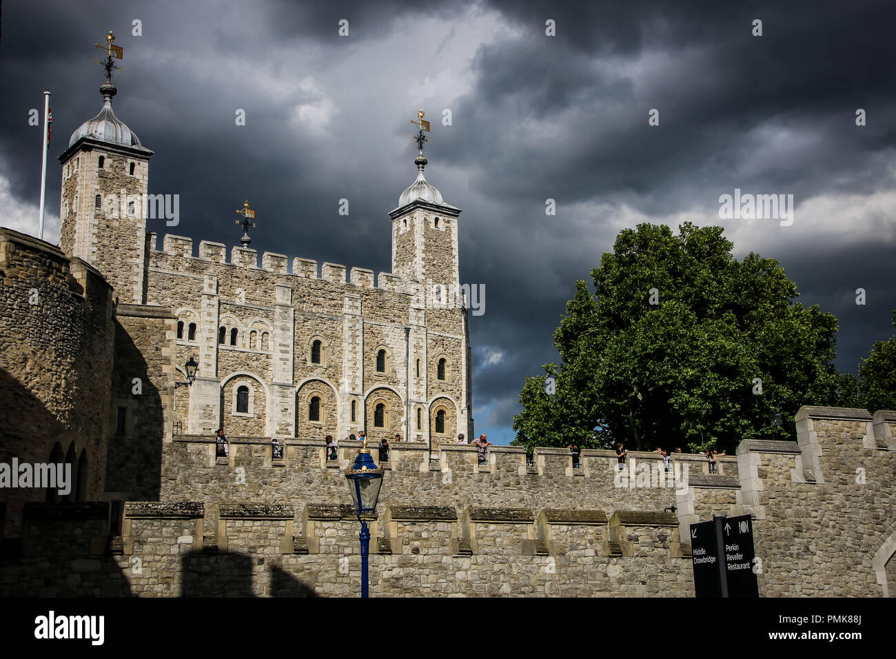 The Tower of London with a dramatic sky Stock Photo - Alamy