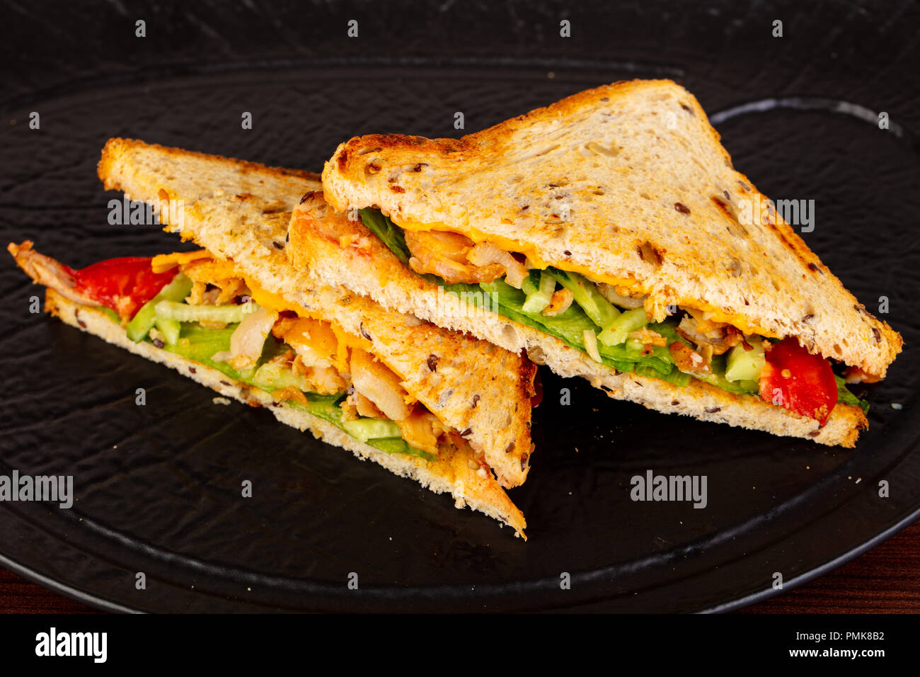 Club sandwich with roasted chicken Stock Photo - Alamy