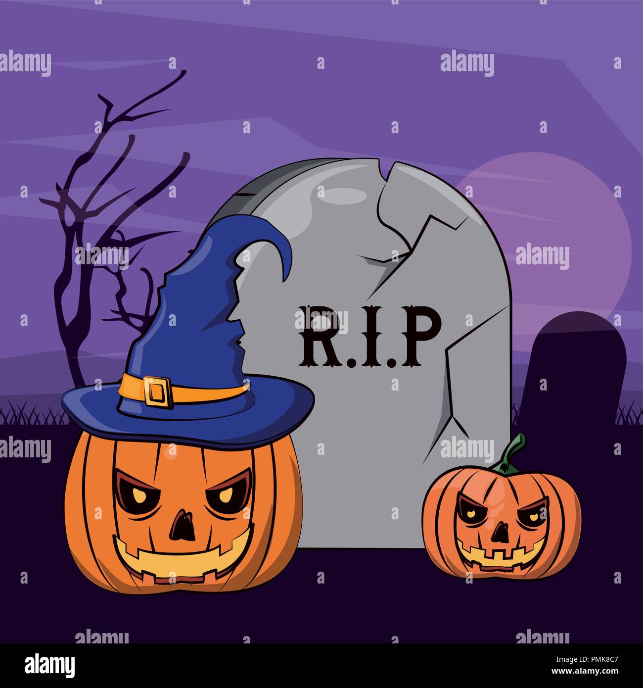 Halloween scary cartoons Stock Vector Image & Art - Alamy