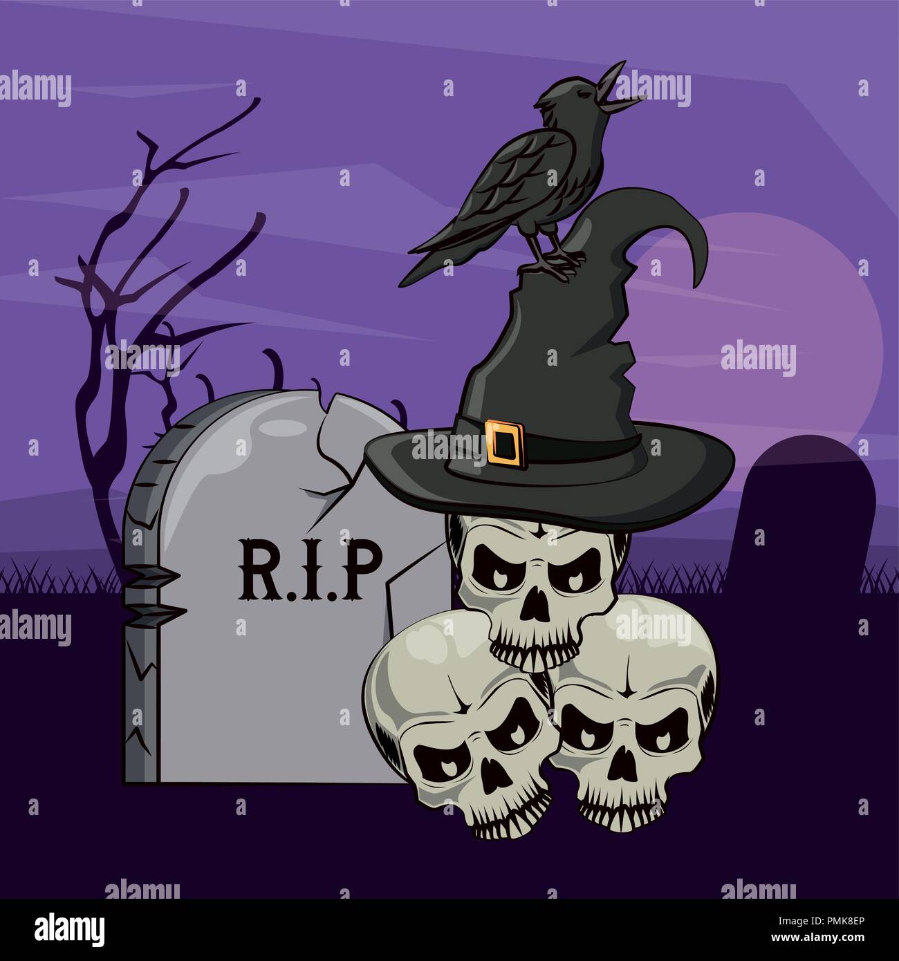 Halloween scary cartoons Stock Vector Image & Art - Alamy