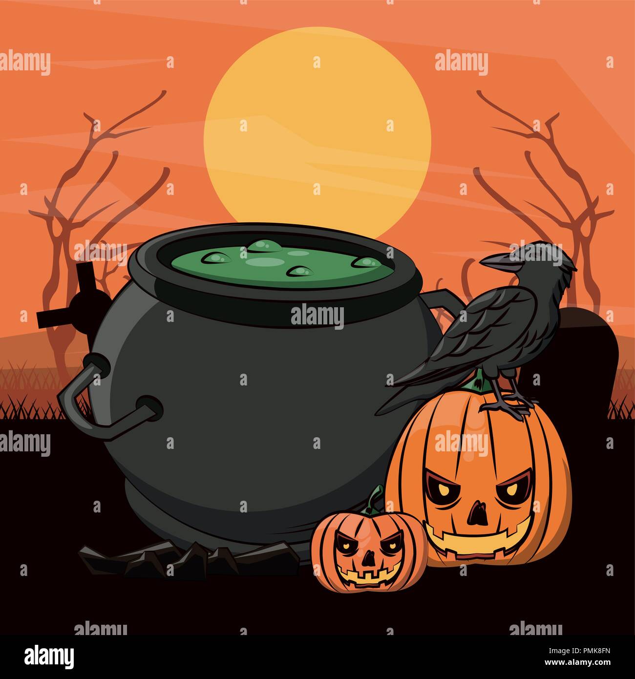 Halloween scary cartoons Stock Vector Image & Art - Alamy