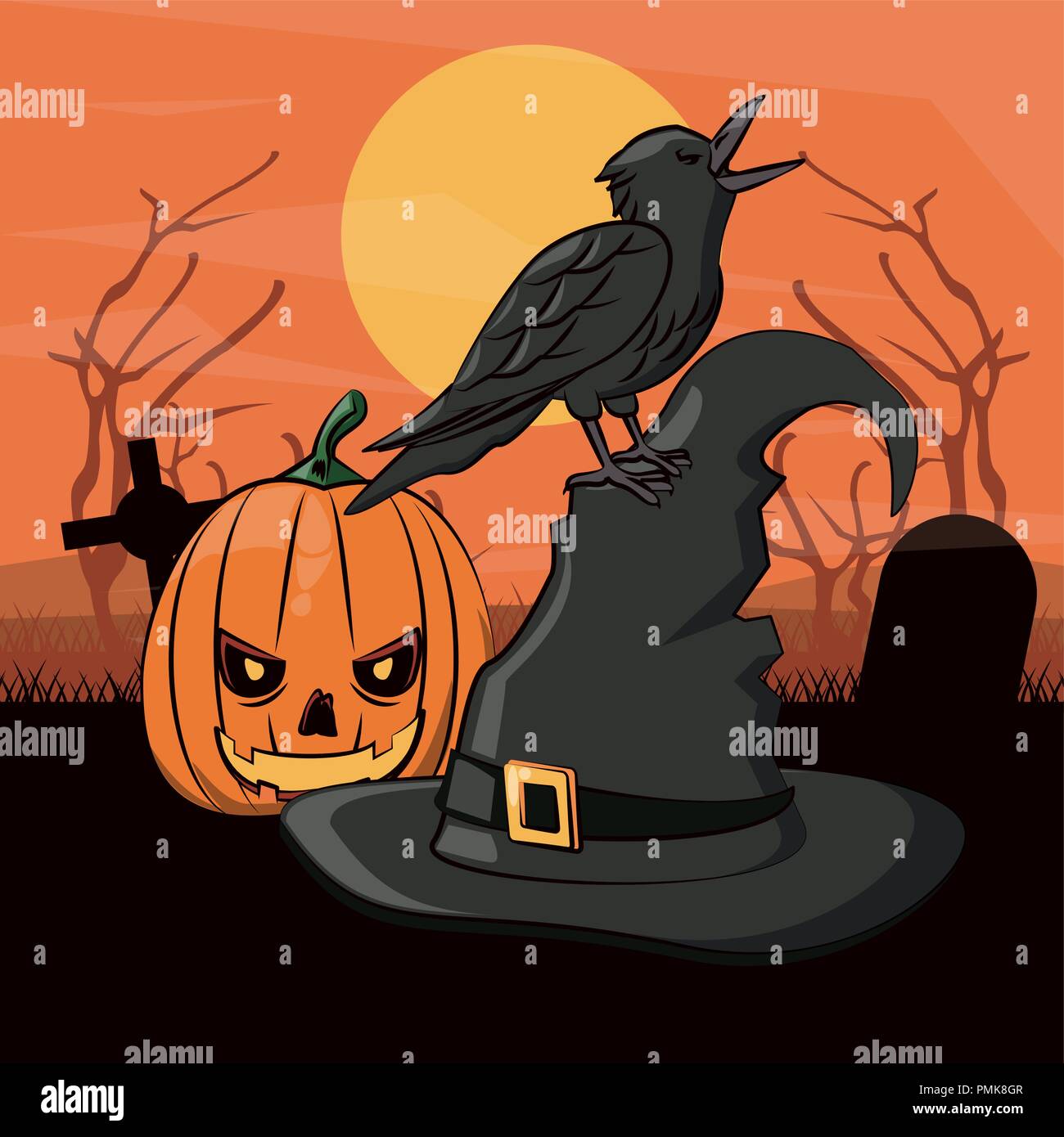 Halloween scary cartoons Stock Vector Image & Art - Alamy
