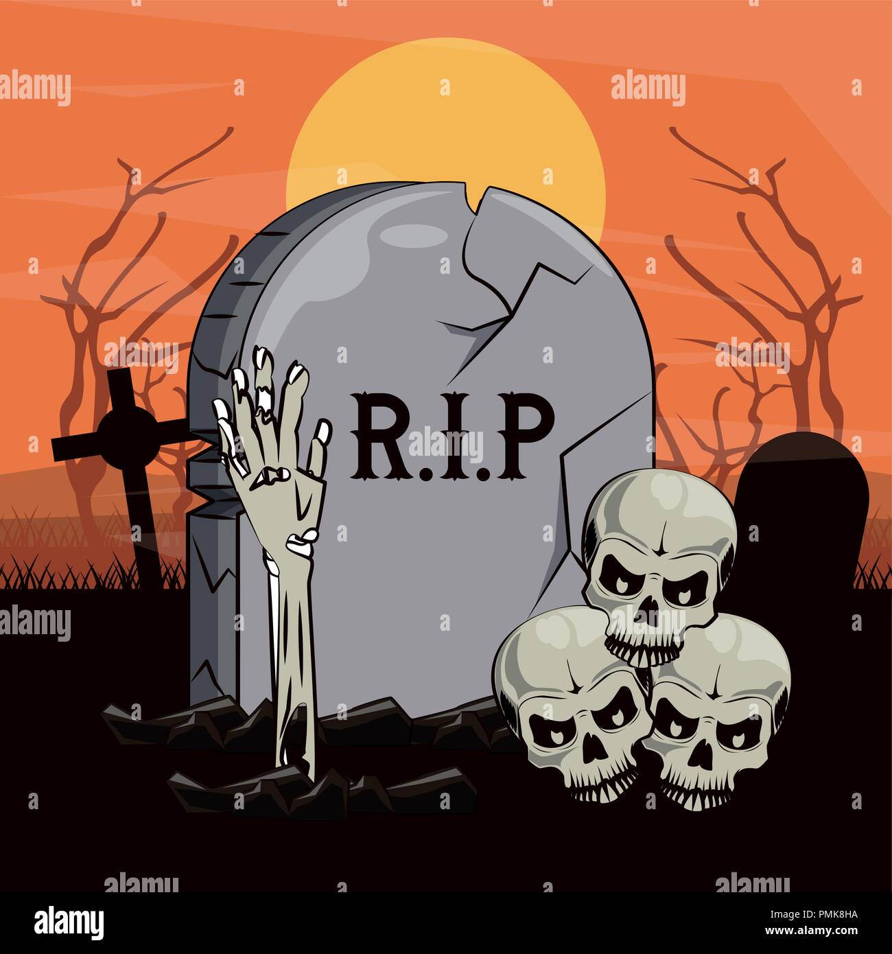Halloween scary cartoons Stock Vector Image & Art - Alamy