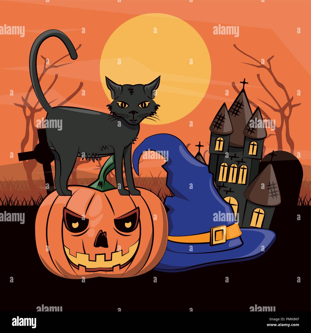Halloween scary cartoons Stock Vector Image & Art - Alamy