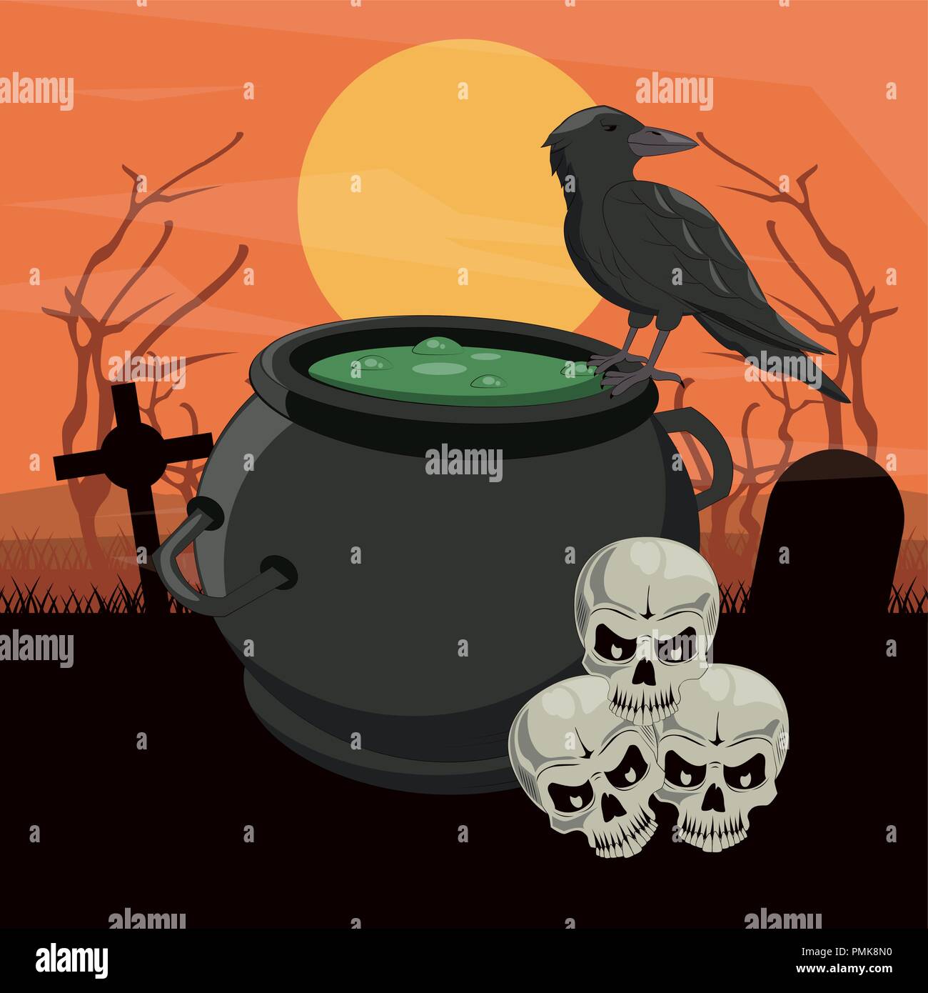 Halloween scary cartoons Stock Vector Image & Art - Alamy