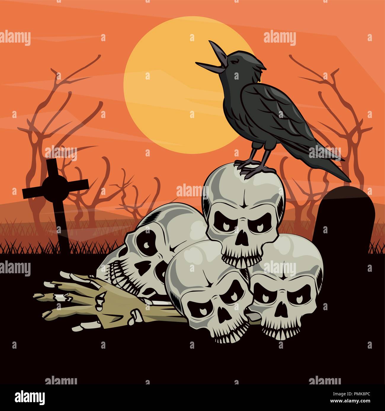 Halloween scary cartoons Stock Vector Image & Art - Alamy
