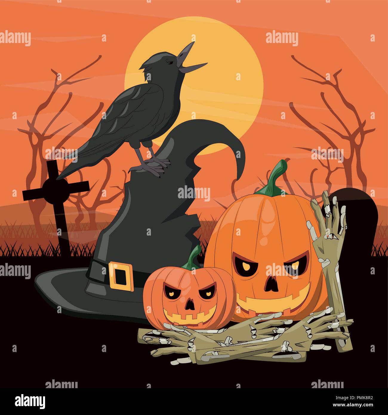 Halloween scary cartoons Stock Vector Image & Art - Alamy