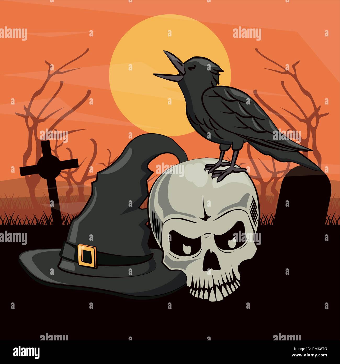 Halloween scary cartoons Stock Vector Image & Art - Alamy