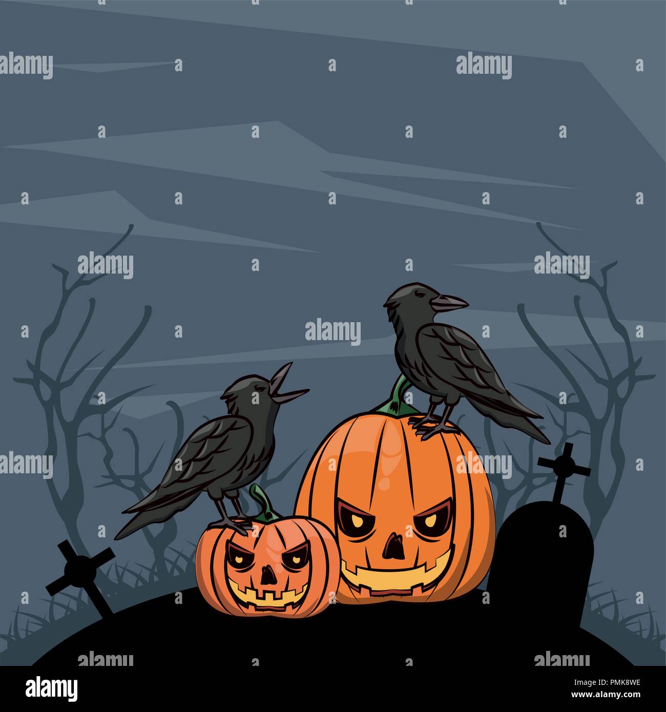 Halloween scary cartoons Stock Vector Image & Art - Alamy