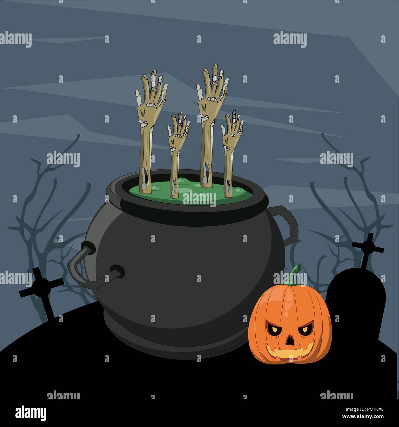 Halloween scary cartoons Stock Vector Image & Art - Alamy