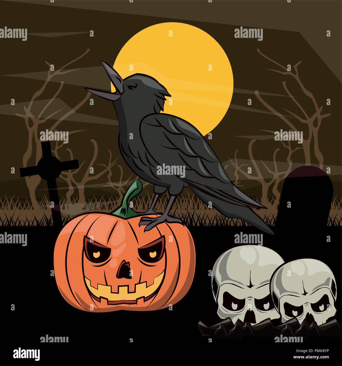Halloween scary cartoons Stock Vector Image & Art - Alamy