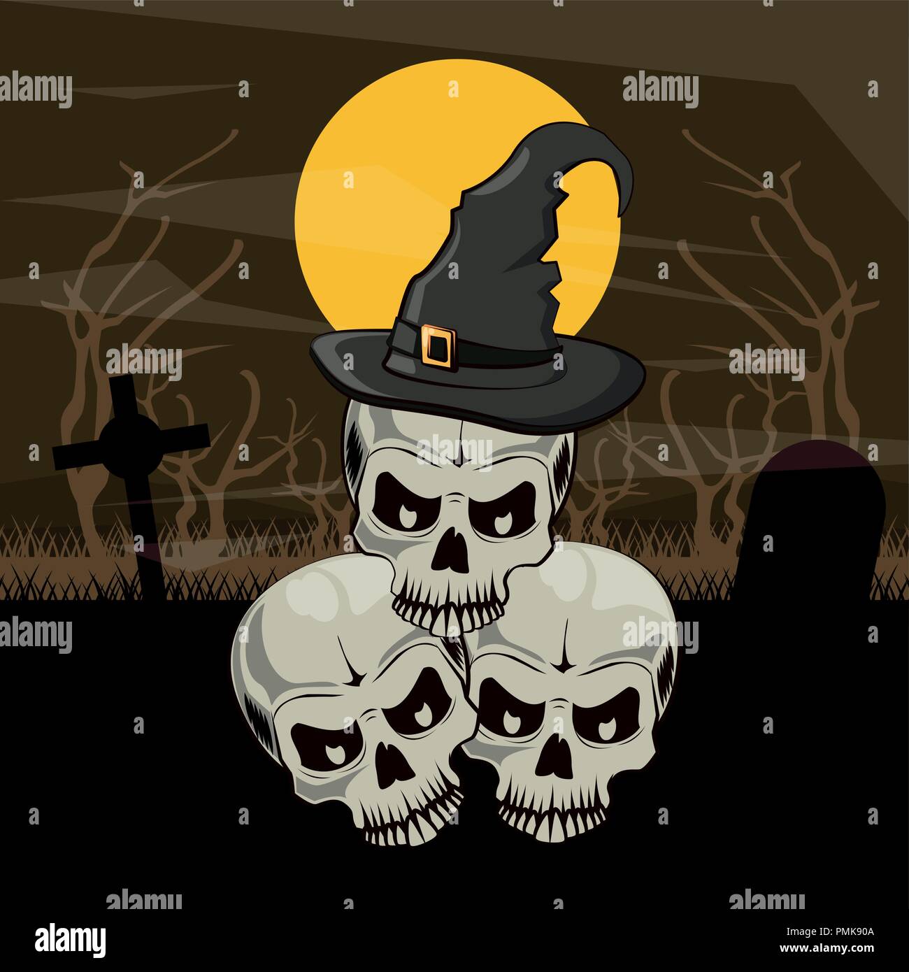 Halloween scary cartoons Stock Vector Image & Art - Alamy